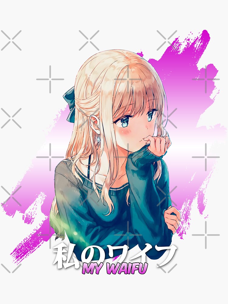 "Anime Cute Girl | My Waifu| | anime Kawaii design" Sticker for Sale by ...
