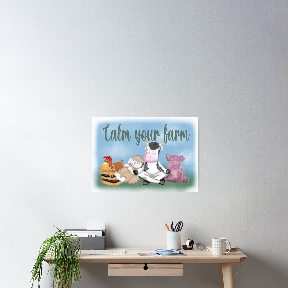 "Calm your farm" Poster by Manxcraft | Redbubble