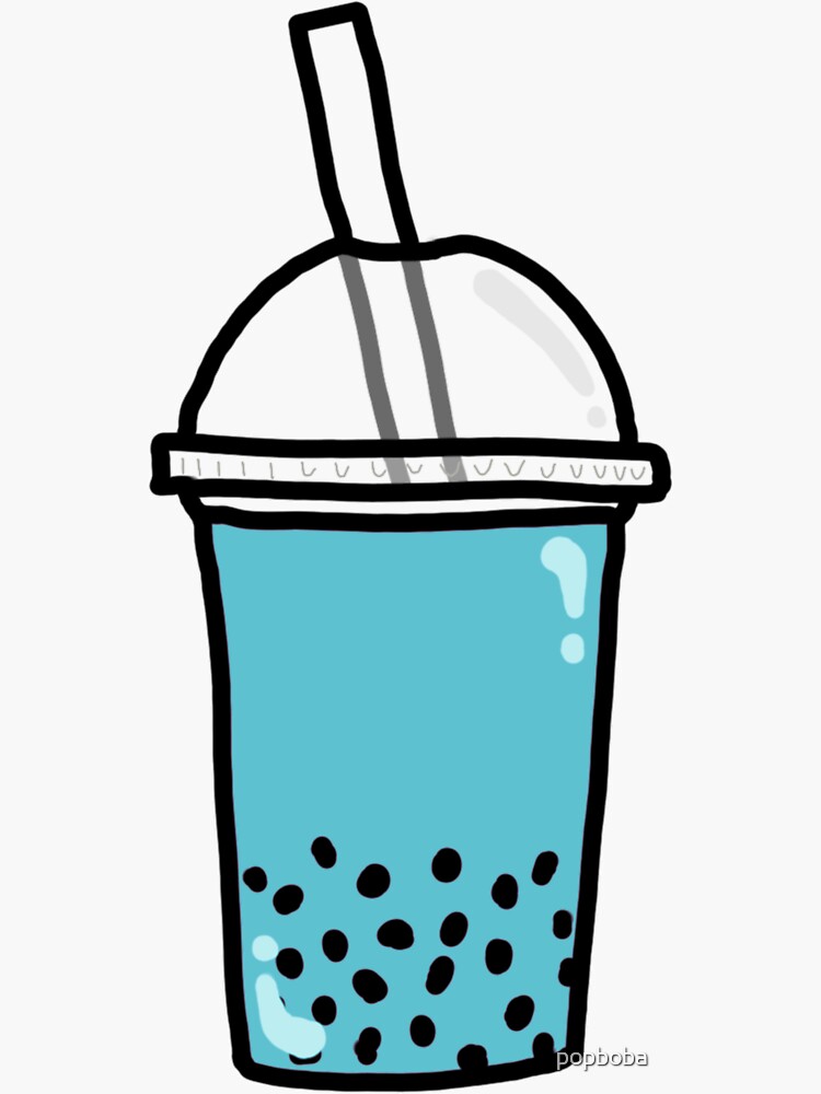 "Blue raspberry boba tea" Sticker for Sale by popboba | Redbubble