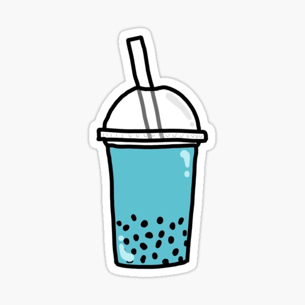 "Blue raspberry boba tea" Sticker for Sale by popboba | Redbubble