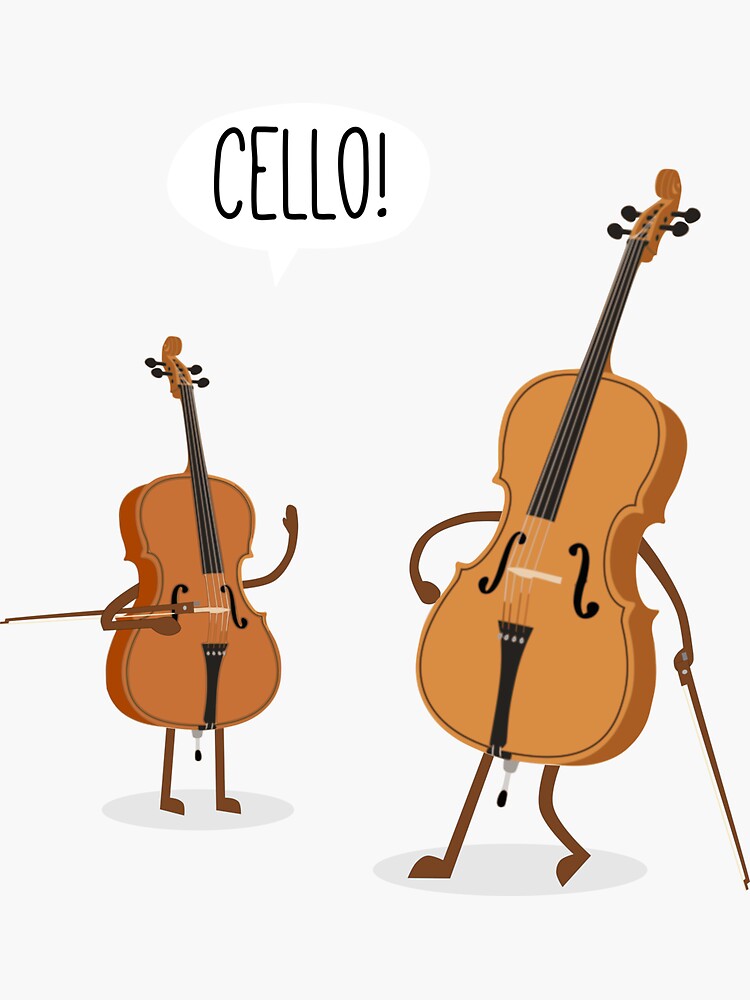 "Cello!" Sticker for Sale by Caretta | Redbubble
