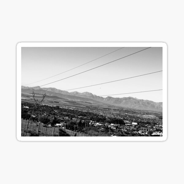 "Monochrome Mountain View" Sticker for Sale by Ikigai-Artworks | Redbubble