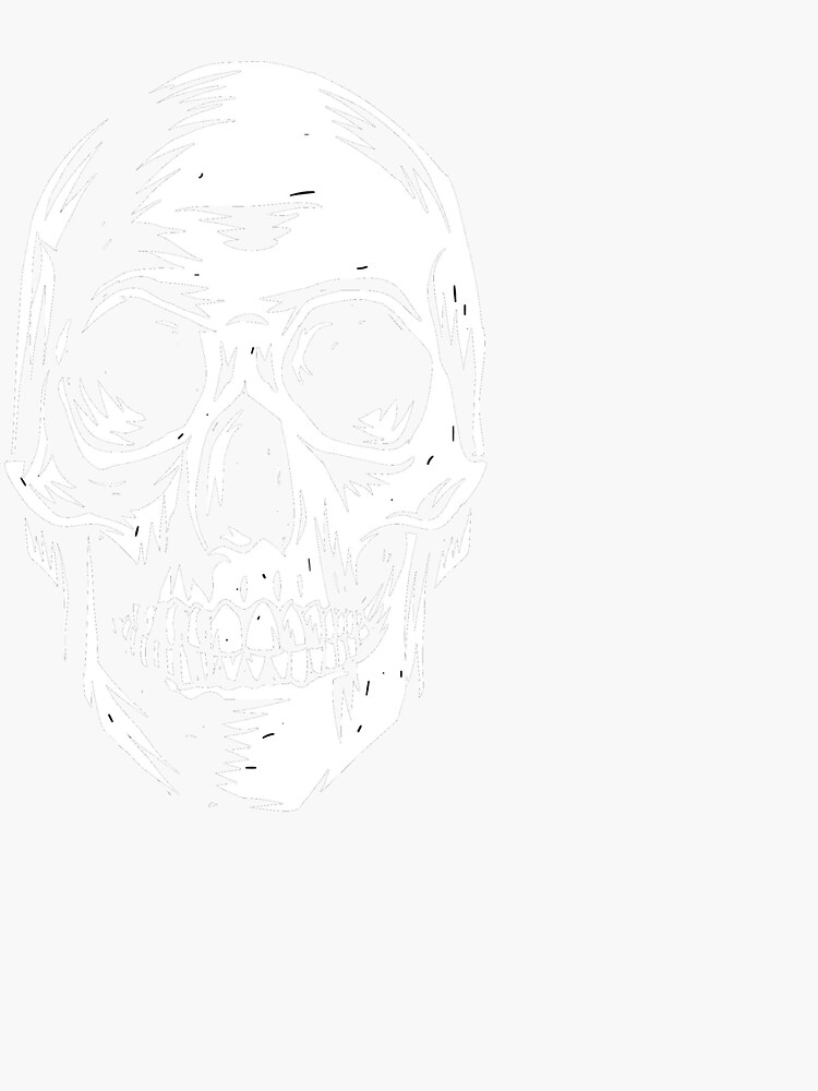 "Basic White Skull" Sticker by Past-Midnight | Redbubble