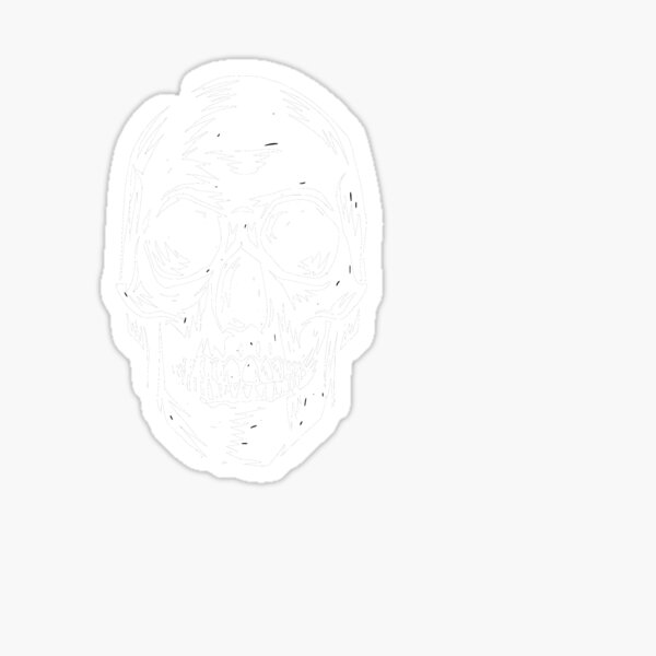 "Basic White Skull" Sticker by Past-Midnight | Redbubble