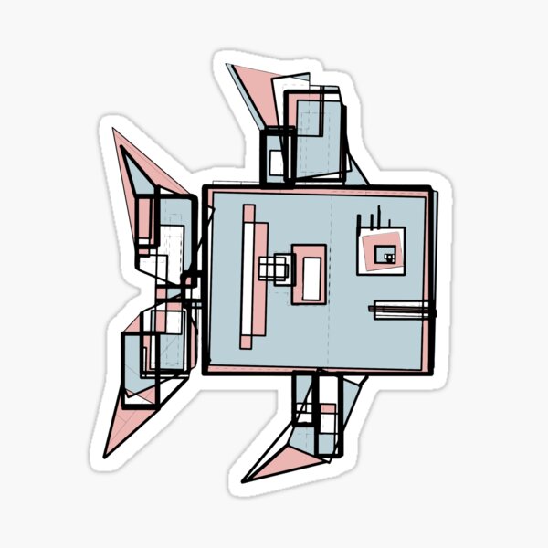 "Angular fish 2 (blue background)" Sticker for Sale by MentaLee | Redbubble