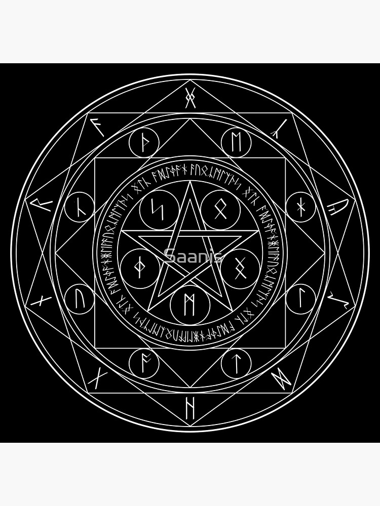 "White Pentagram Magic Circle" Poster for Sale by Saanis | Redbubble