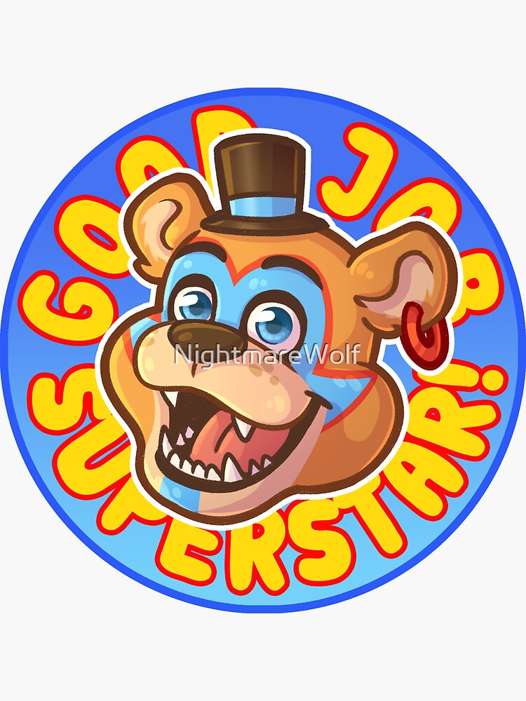 ""Good Job Superstar!" Glamrock Freddy FNAF sticker" Sticker for Sale ...
