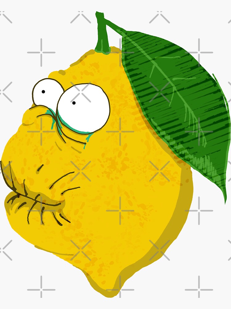 Sour Lemon Memes Cute Happy Lemon Character. Funny Fruit Emoticon In