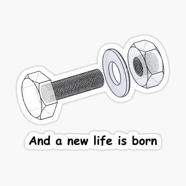 "Bolt-Washer-Nut" Sticker for Sale by Sciencefull | Redbubble