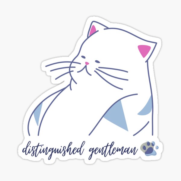 "Distinguished Gentleman Kitty Cat" Sticker for Sale by ckylin | Redbubble