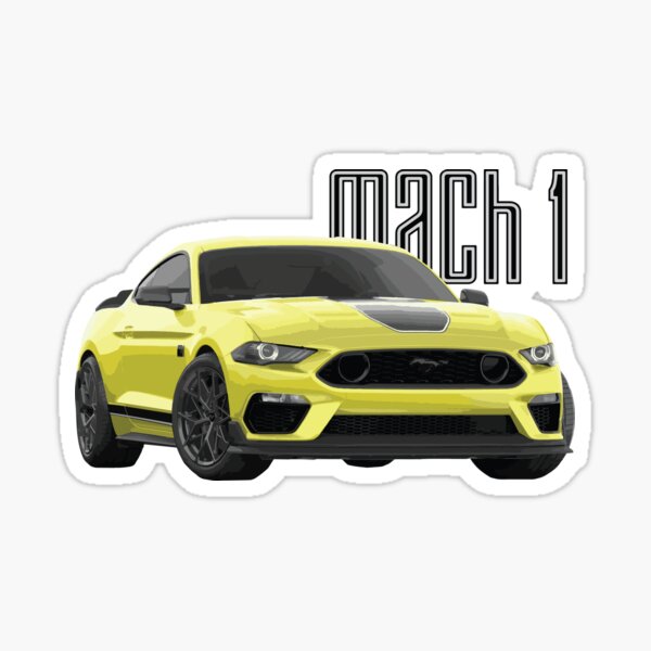 "MACH 1 Mustang GT 5.0L V8 Yellow Car" Sticker for Sale by ...