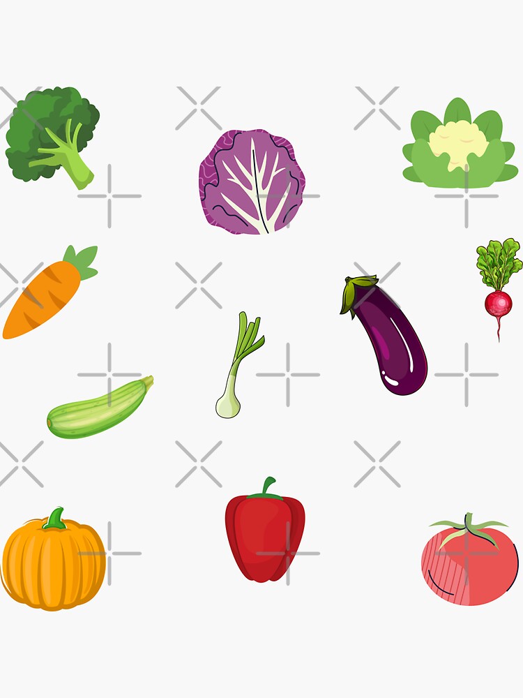 "Variety Mixed Colorful Vegetables" Sticker by silviaol | Redbubble