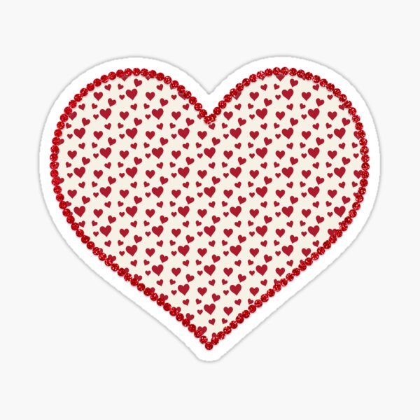 "Red Hearts in Big Heart " Sticker for Sale by LoloTrends | Redbubble