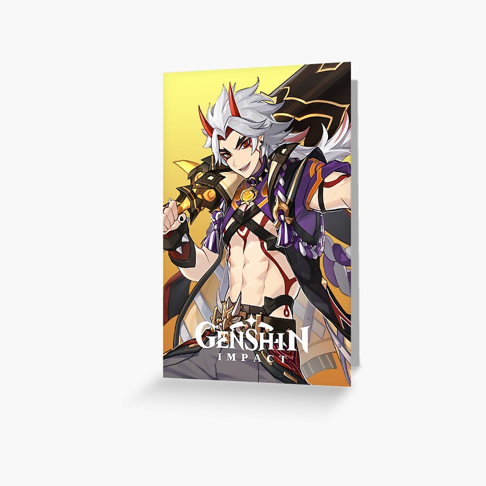 "Arataki Itto Genshin Impact" Greeting Card for Sale by Nadine-Suciu ...