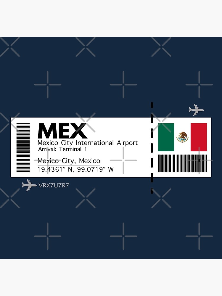 "MEX Mexico City International Airport Boarding Pass Ticket" Poster for ...