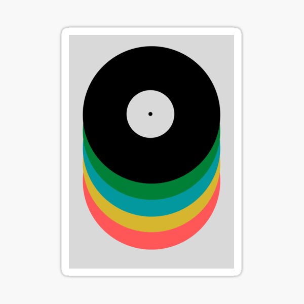 "Retro Vinyl Records" Sticker by Midvintage | Redbubble