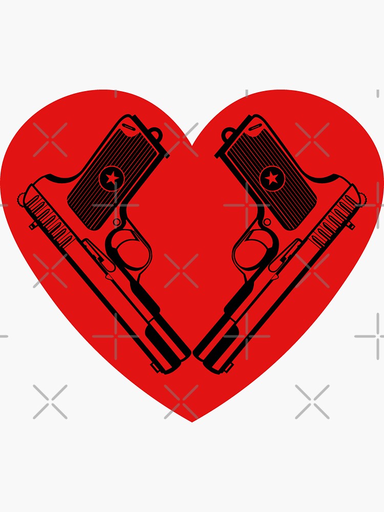 "Guns Valentine Love Pistol 2nd Amendment Pistol Packing Girl " Sticker ...