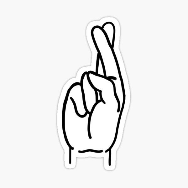 "Fingers crossed design" Sticker by B-K-Creates | Redbubble