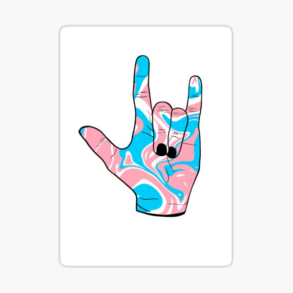 "Trans pride I love you American sign Language hand" Sticker by ...