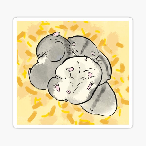 "Hamster Cuddle" Sticker for Sale by PeachLeafArt | Redbubble