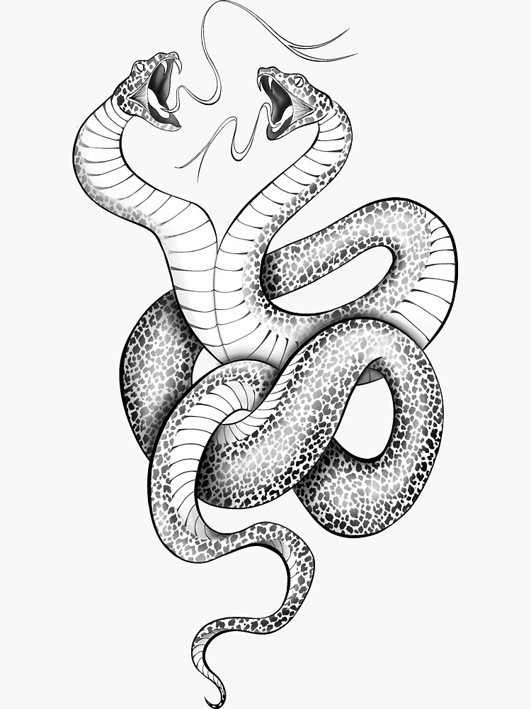 "Two headed snake" Sticker for Sale by AliceWonderdraw | Redbubble