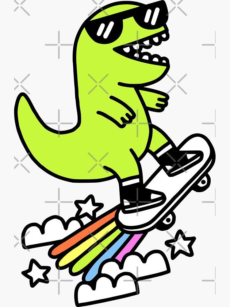 "Rad Rex" Sticker for Sale by obinsun | Redbubble