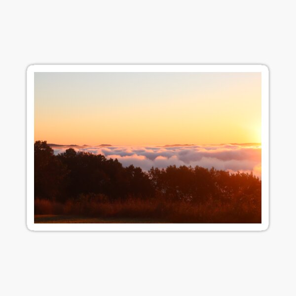 "Morning Sunrise over Fog" Sticker by bcdc | Redbubble