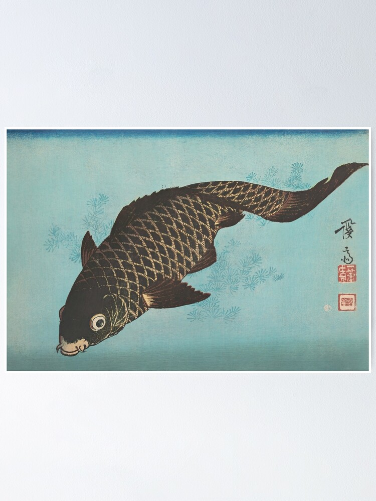 "Koi Fish" Poster for Sale by VintageArtJapan | Redbubble