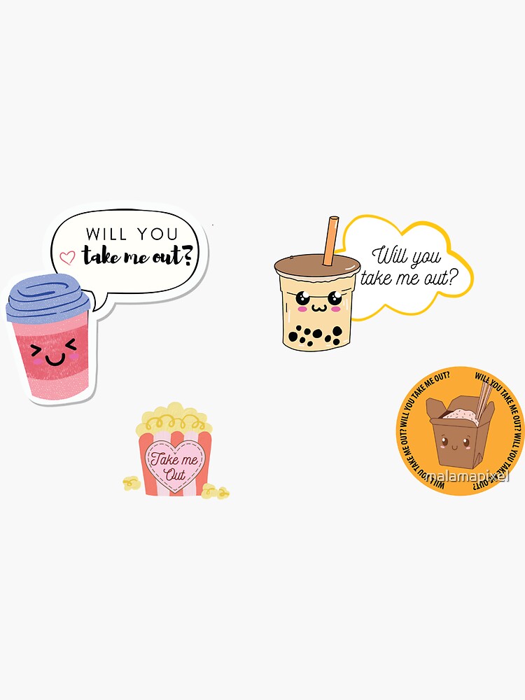 "Will you take me out sticker pack sticker" Sticker for Sale by ...