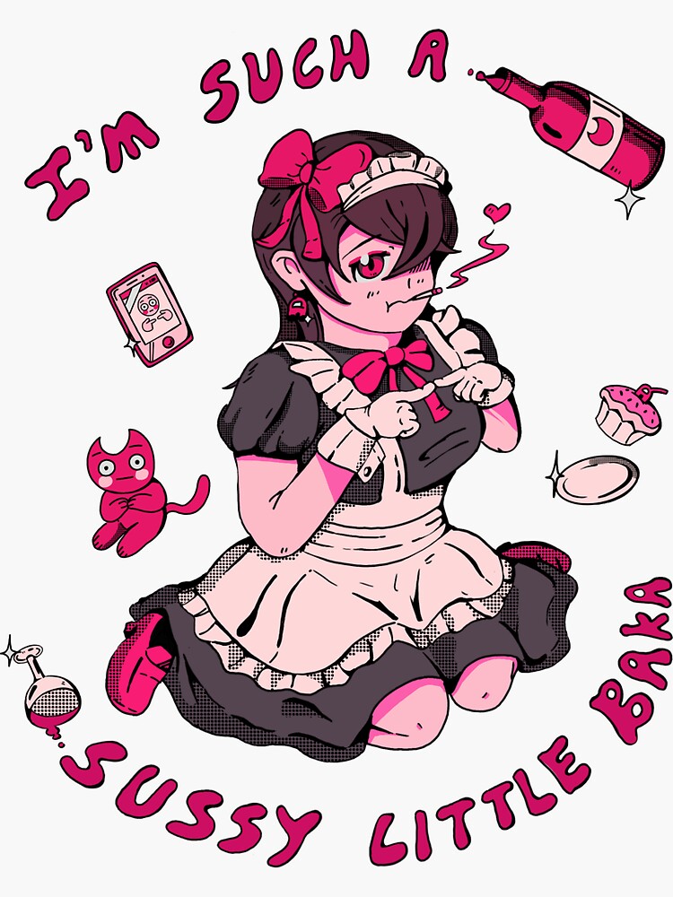 "Sussy Little Baka" Sticker for Sale by Scriblee | Redbubble