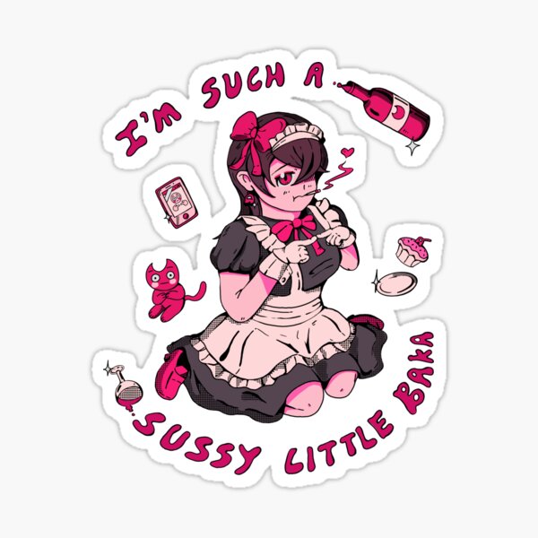 "Sussy Little Baka" Sticker for Sale by Scriblee | Redbubble