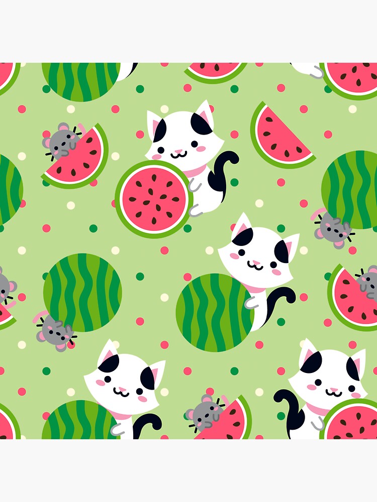 "Cats, mice, watermelons" Sticker by Picart-jpeg | Redbubble