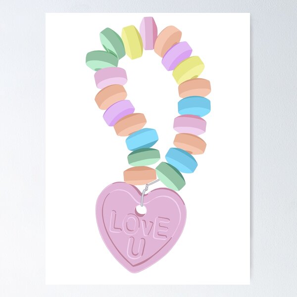 Love U Candy Necklace Poster for Sale by PlasticRainbow Redbubble
