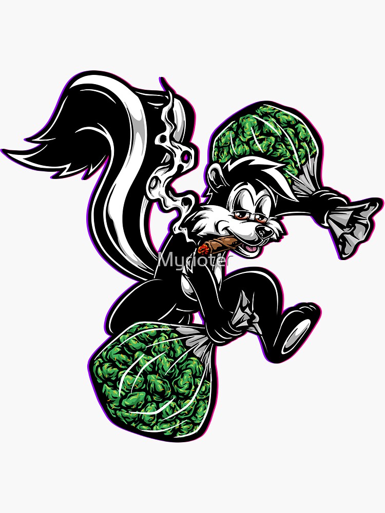 "skunk smoking weed" Sticker for Sale by Myrioter | Redbubble