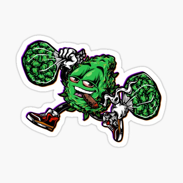 "nug run and smoking weed" Sticker for Sale by Myrioter | Redbubble