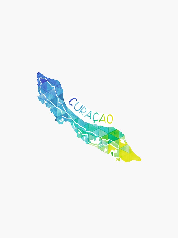 "Curacao Sticker" Sticker for Sale by SharlaPaints | Redbubble