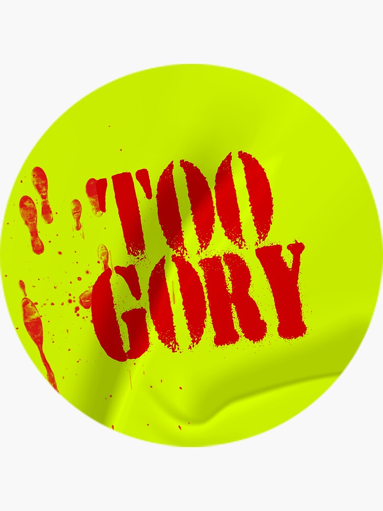 "Too Gory Retro VHS Sticker" Sticker by wildeyemovies | Redbubble