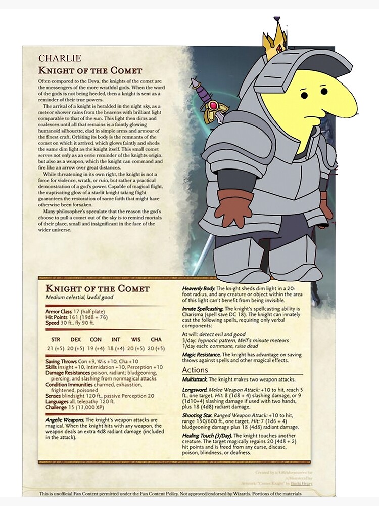 "Dungeons and Dragons Knight Charlie Smiling Friends (Enchanted Forest ...