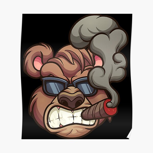 "Angry Smoking Bear" Poster for Sale by shopBMAC | Redbubble