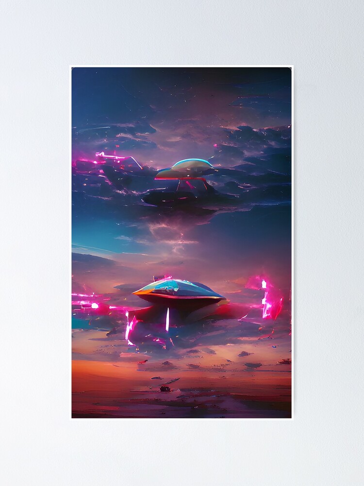 "UFO Synthwave Art" Poster for Sale by Felixpoke | Redbubble