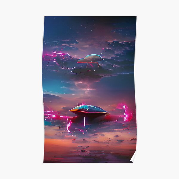 "UFO Synthwave Art" Poster for Sale by Felixpoke | Redbubble