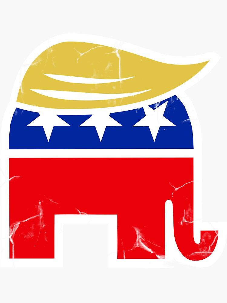 "Donald Trump Republican Elephant" Sticker for Sale by easyfuntees ...