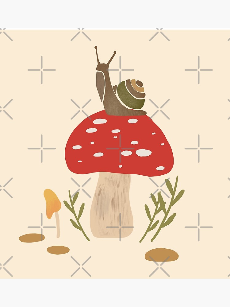 "Goblincore Snail and Mushrooms " Poster for Sale by KathrinLegg ...