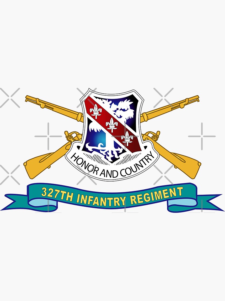 "Army - 327th Infantry Regiment - DUI w Br - Ribbon X 300" Sticker by ...