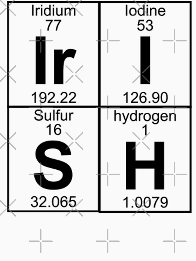 "Irish Periodic Table" T-shirt for Sale by melkel52 | Redbubble | irish ...
