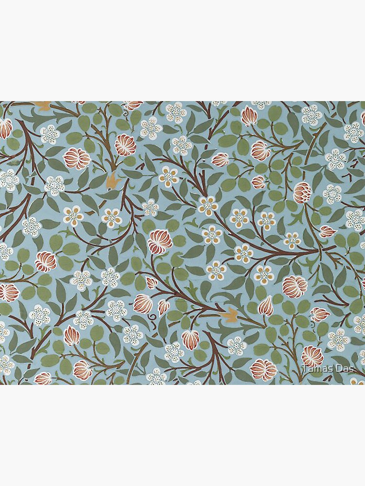 " William Morris Blue floral Leaves Vintage Pattern -Victorian ...