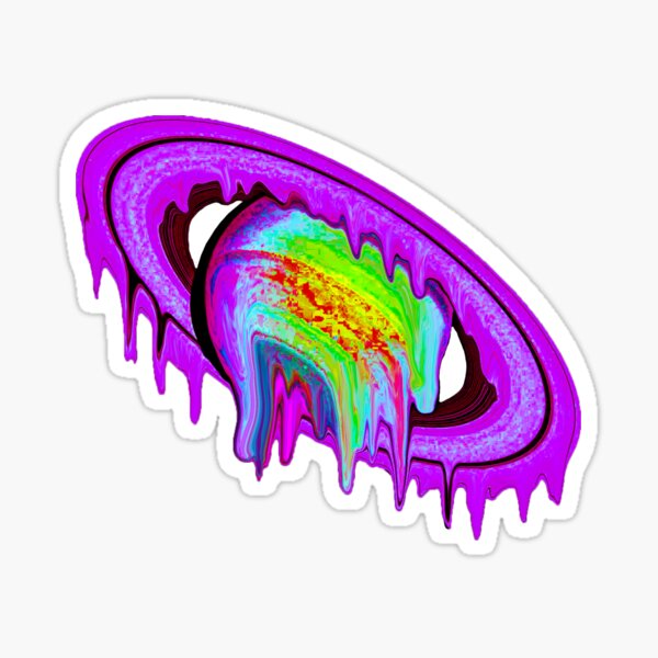 ""Saturn Drip"" Sticker for Sale by IndigoLightz | Redbubble