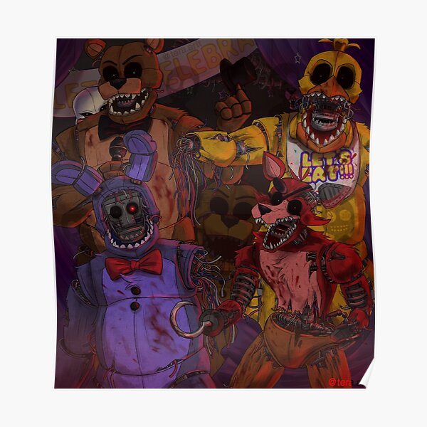 "Withered Animatronics five nights at freddys 2" Poster for Sale by ...