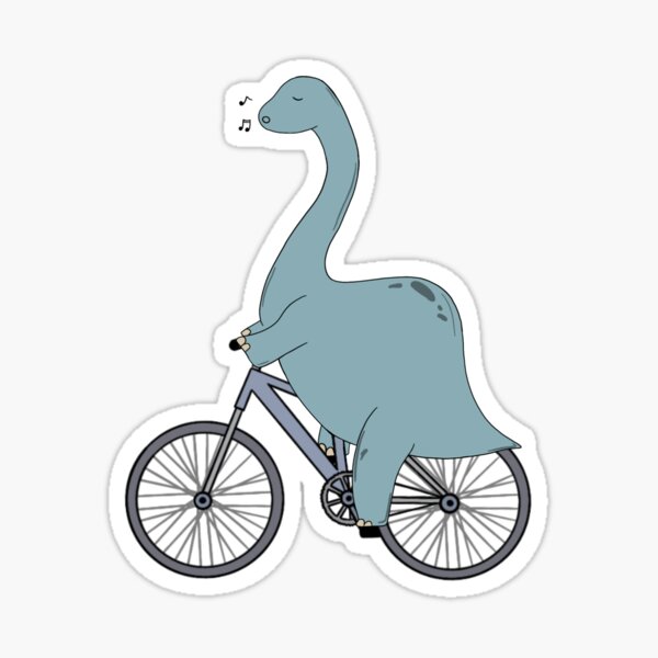 "Brontosaurus Dinosaur Biking" Sticker for Sale by Madisonkwon | Redbubble