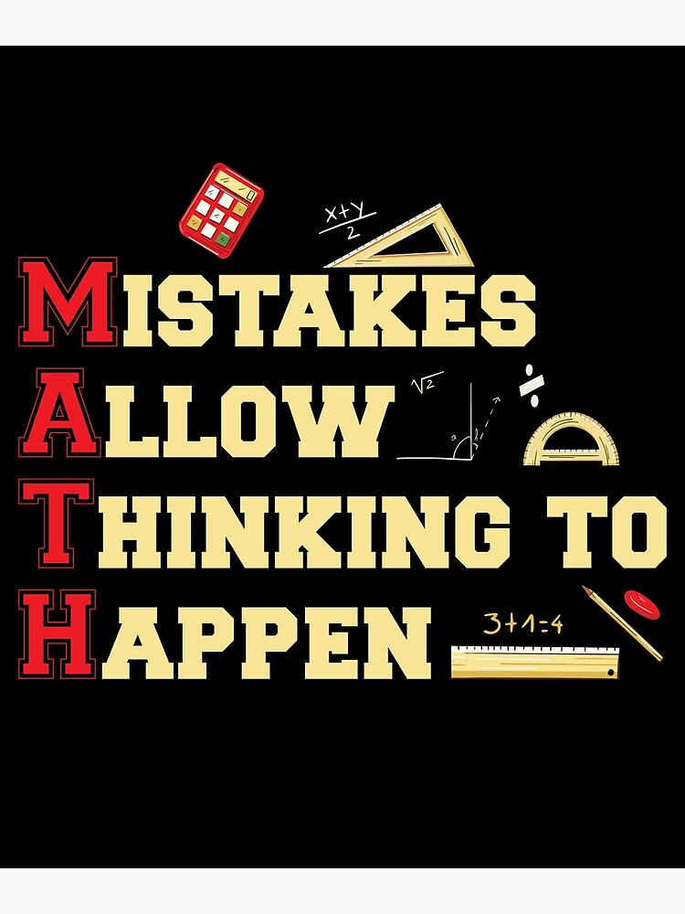 Math Shirt, Mistakes Allow Thinking To Happen Premium Matte Vertical Poster